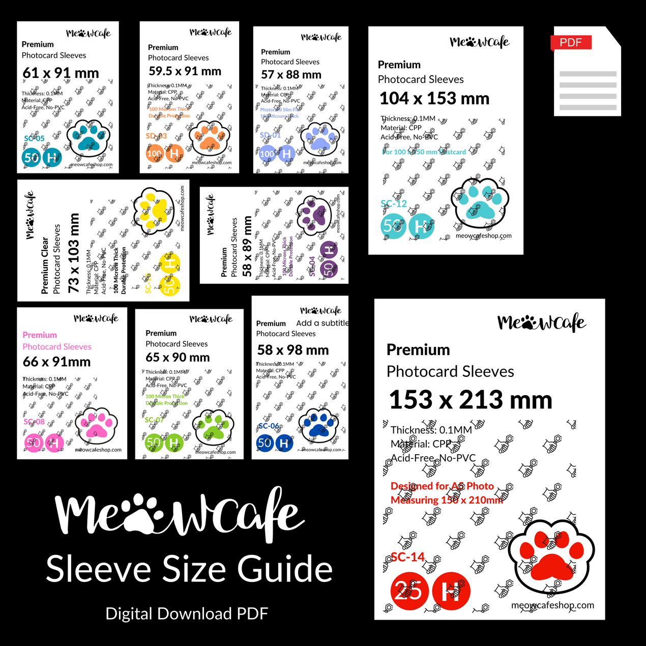 [61x91MM] Meowcafe Premium CPP Card Sleeve for Kpop Photocards Perfect – MeowCafeShop