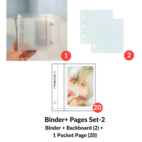 K-KEEP [A8 Wide] - [1 inch] - Mini Frosted PP Button Binder + Page Set ...
