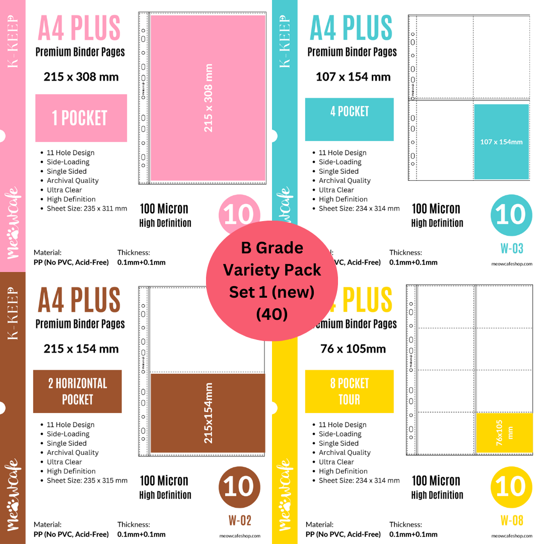 [B Grade Final Sale] [A4 PLUS] Binder Pages- 40 Pages B Grade Bundle ...