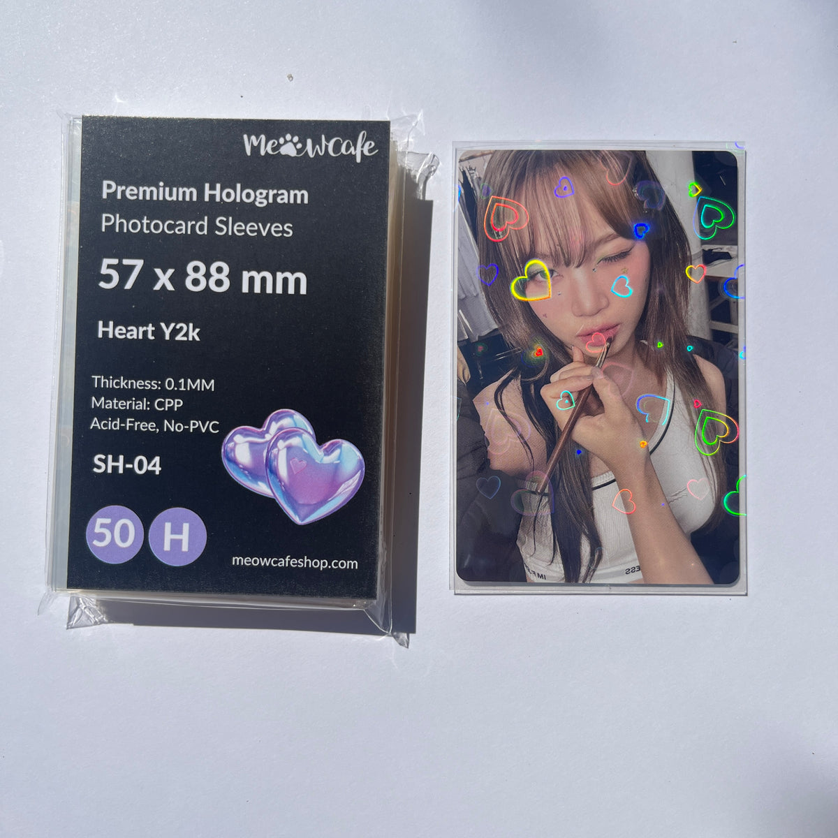 [57x88mm] Meowcafe Premium Holographic CPP Photocard Sleeve - [Hologra – MeowCafeShop