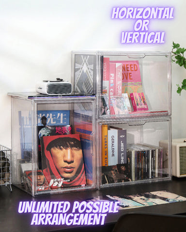 Premium Acrylic Kpop Album CD Display Case | Stackable Clear Dustproof ...
