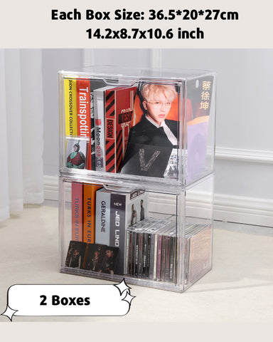 Premium Acrylic Kpop Album CD Display Case | Stackable Clear Dustproof ...